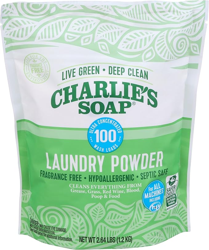 Amazon.com: Charlie’s Soap Laundry Powder (100 Loads, 1 Pack) Fragrance ...