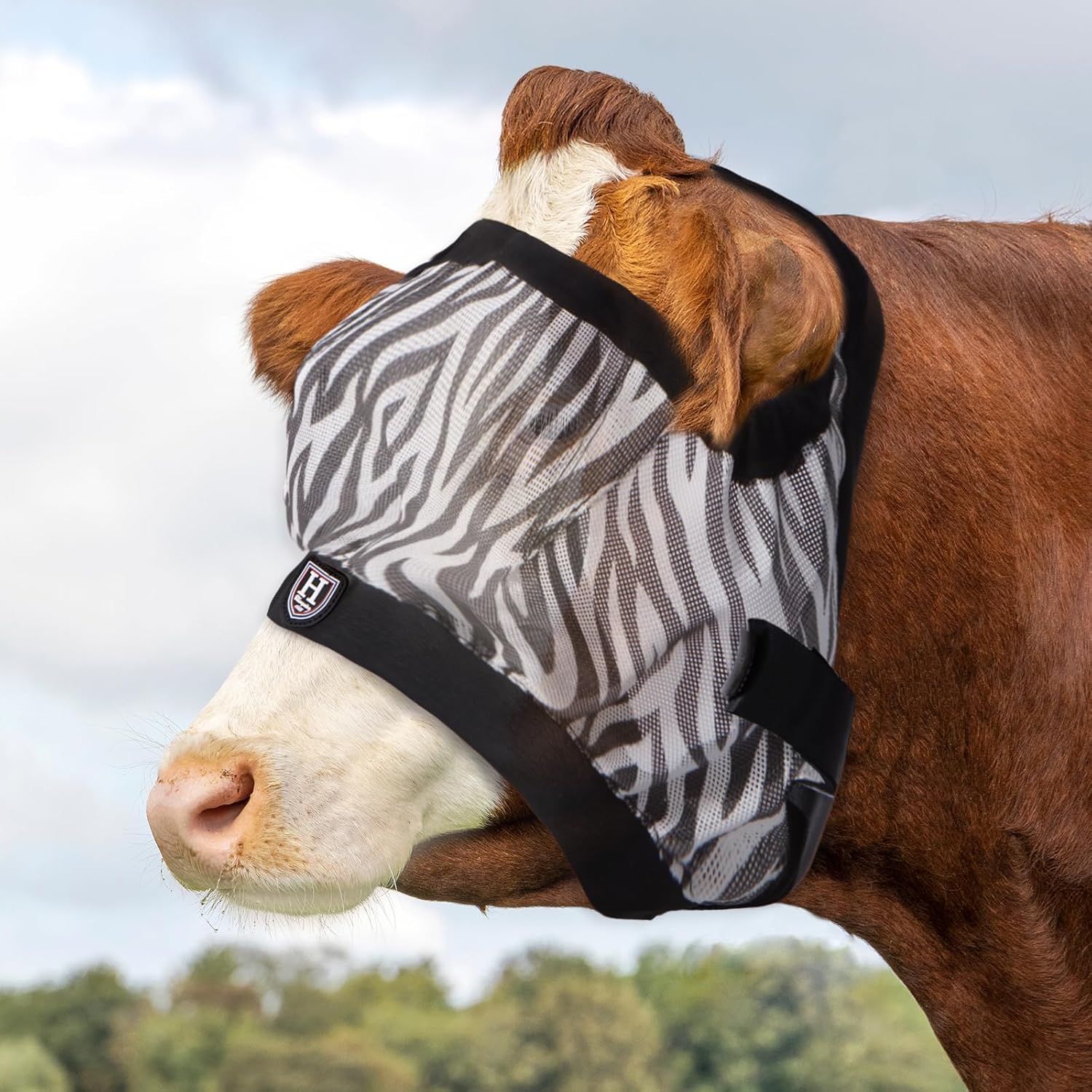 Harrison Howard Cattle Livestock Fly Mask Breathable Mesh Padded Edging ...