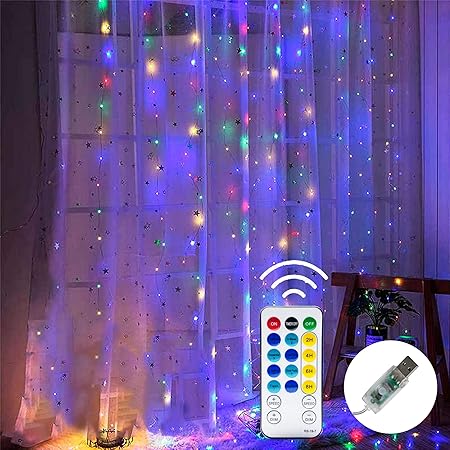Amazon.com: Magictec 300 LED Curtain String Light, 8 Lighting Modes ...
