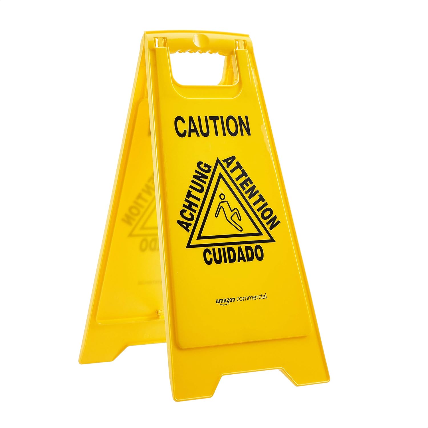 AmazonCommercial 2-Sided Floor Safety Sign - Caution, Multilingual - 4 ...
