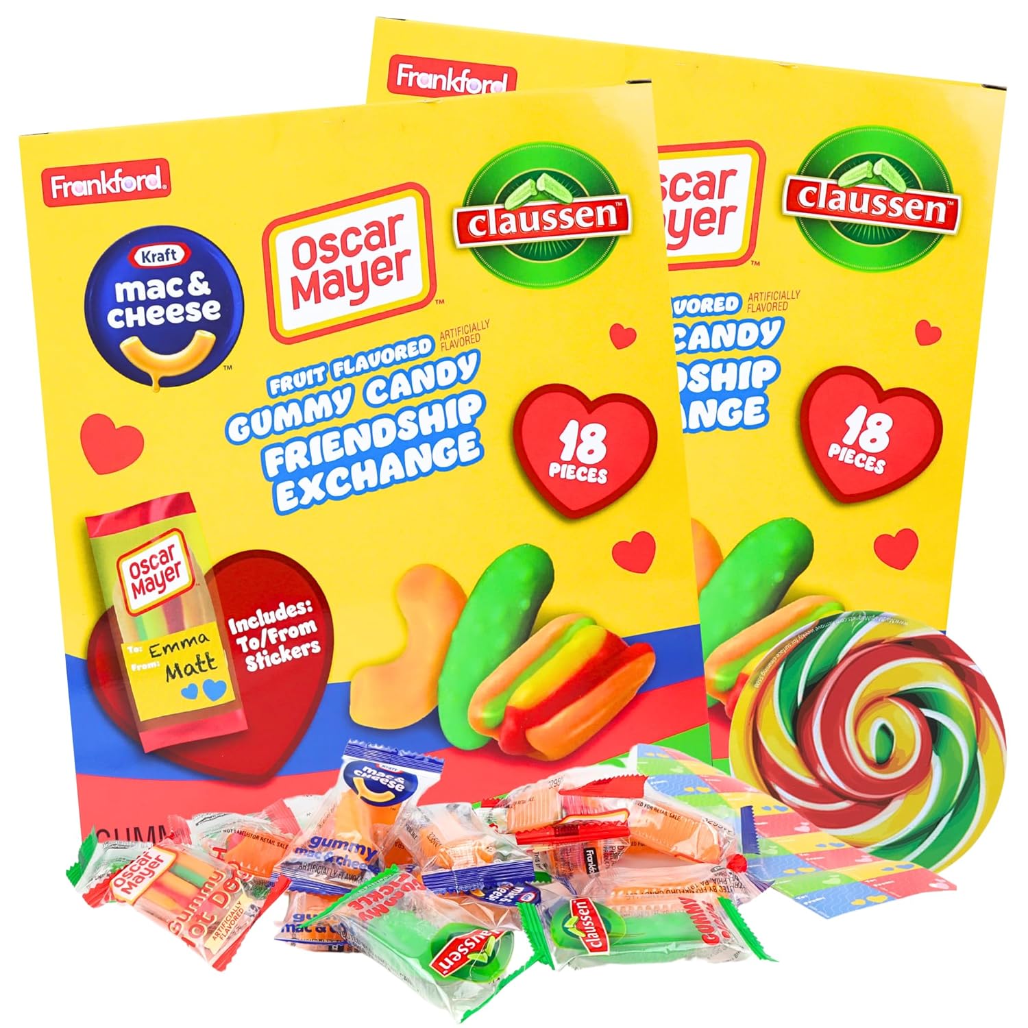 Amazon.com : Valentine’s Gummy Classroom Candy Exchange Kit, Hot Dog ...