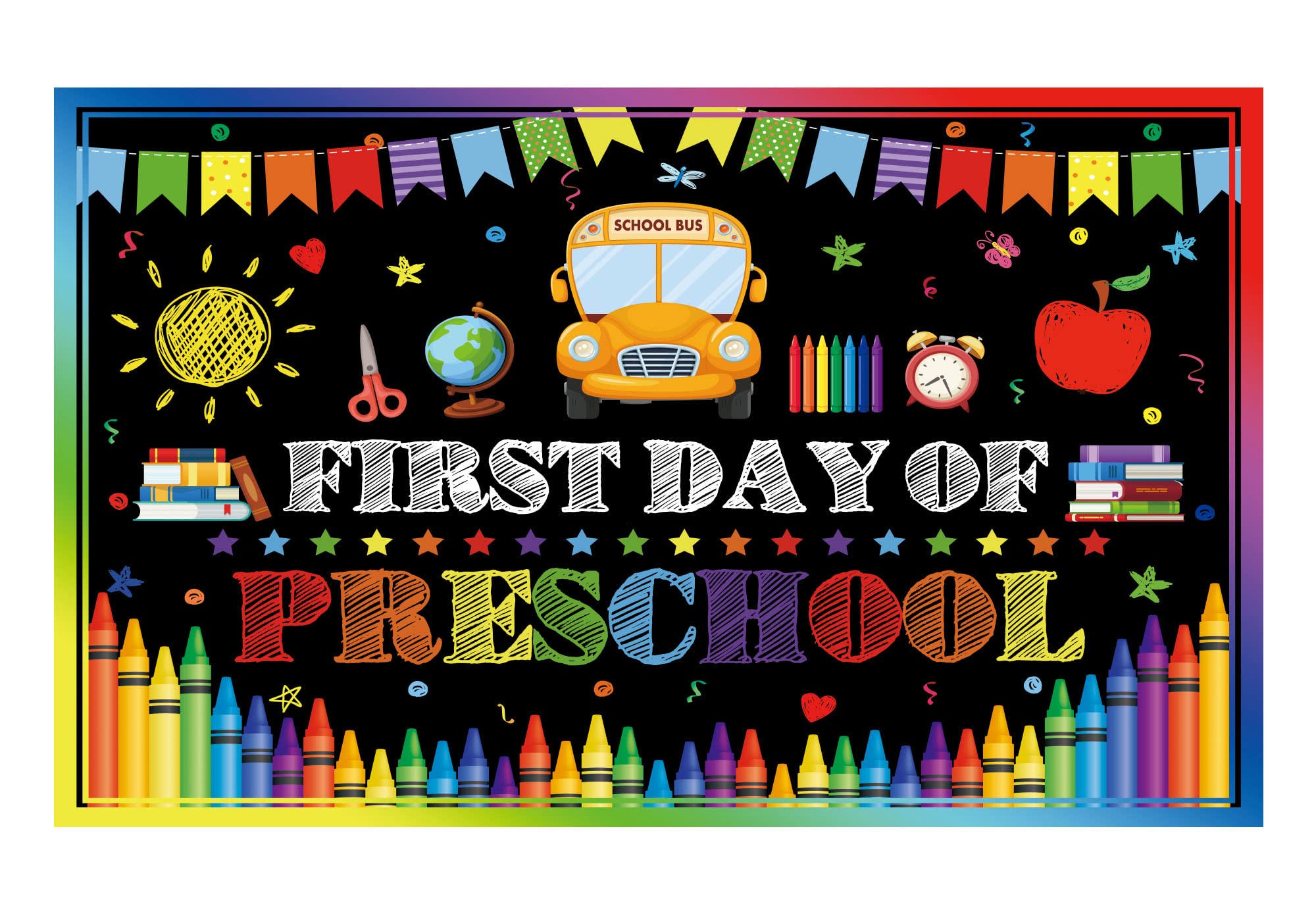 Amazon.com: Allenjoy Back to School Backdrop for Kids Children First ...