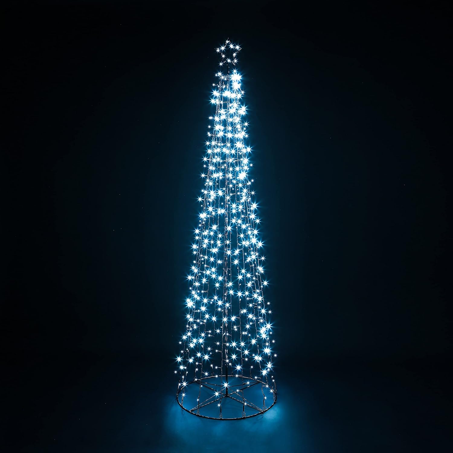 CHRISTMAS CONE TREE DECORATION LED LIGHTS STAR TOPPER XMAS INDOOR ...