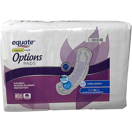 Amazon.com: Equate Options Moderate Absorbency Long Length Incontinence ...
