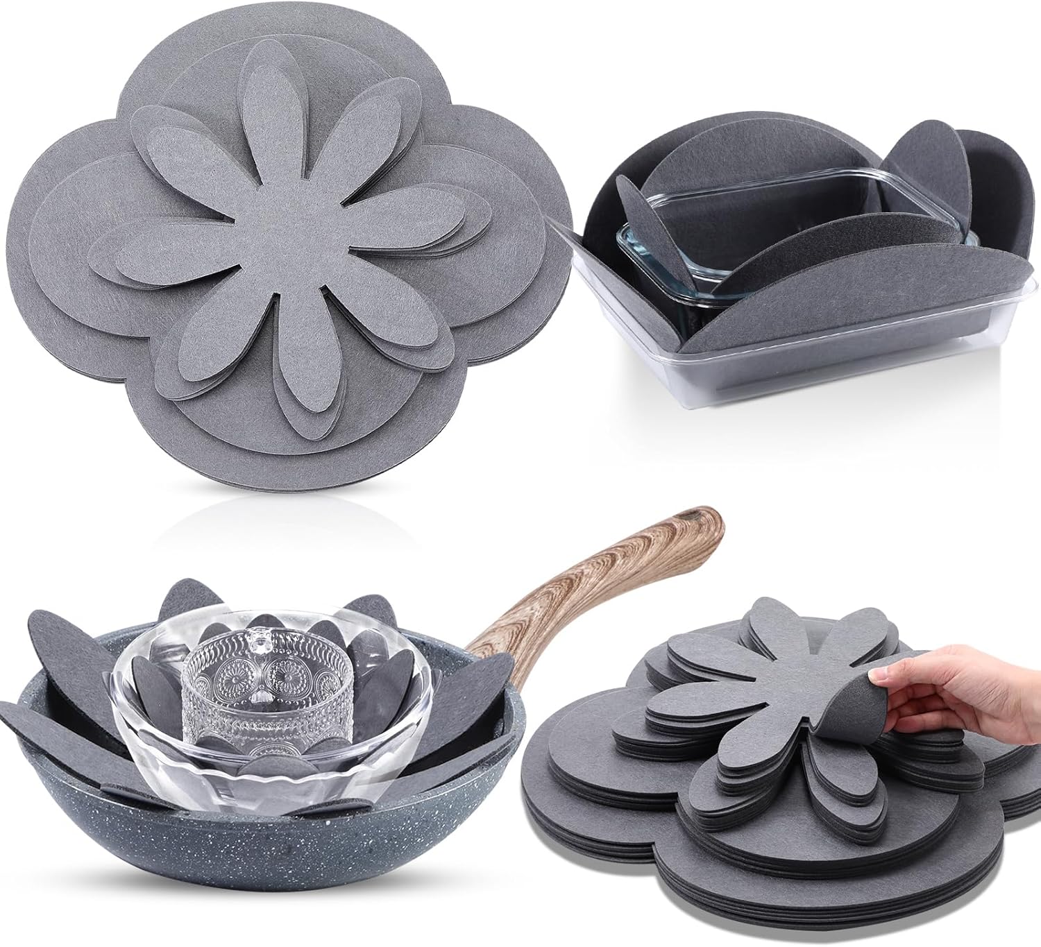 Amazon.com: Queekay 36 Pcs Felt Pot Pan Protectors Dish Dividers ...