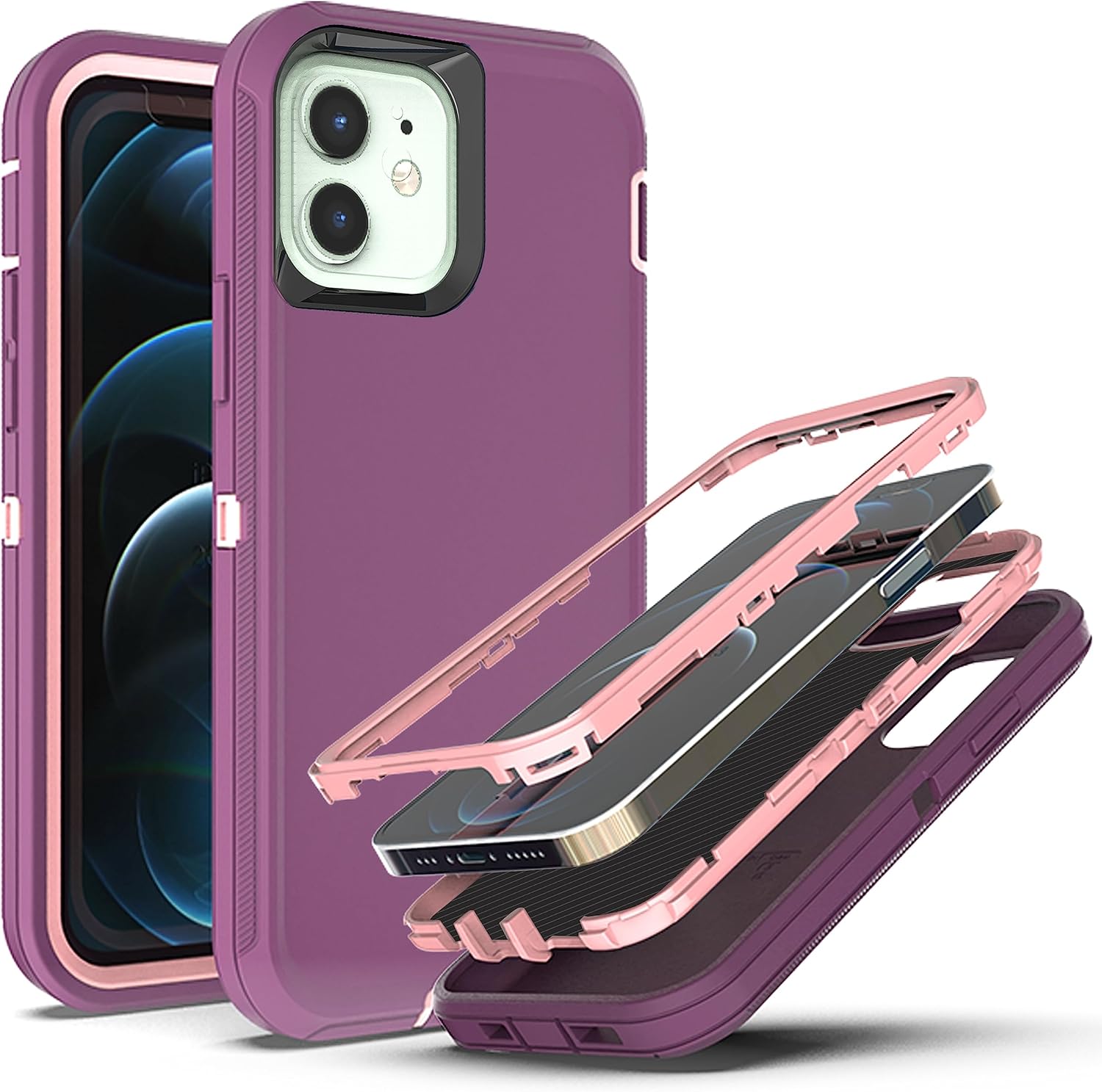 Amazon.com: YmhxcY for iPhone 12 Case & iPhone 12 Pro Case Shockproof ...