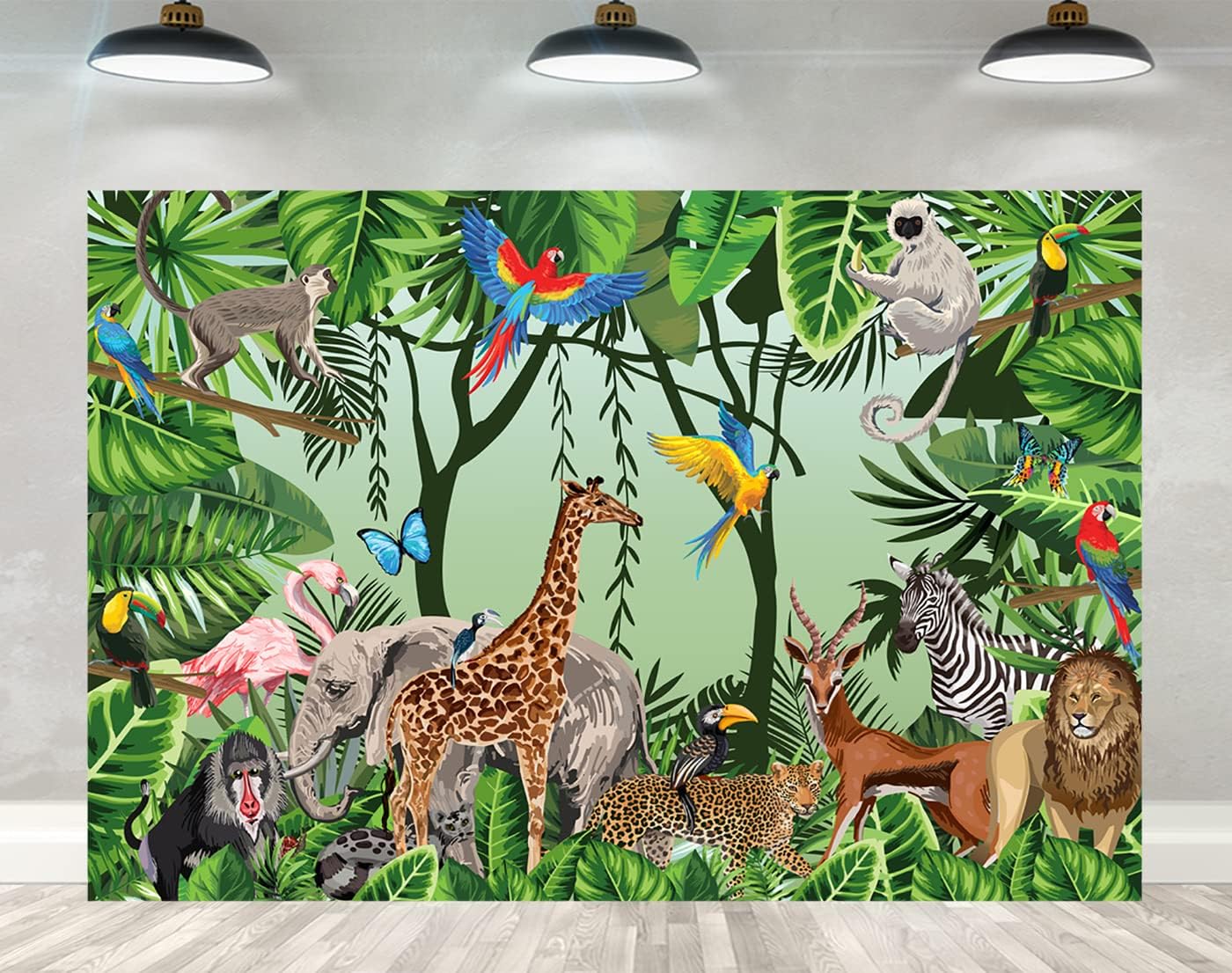 Amazon.com : Ticuenicoa 5x3ft Jungle Safari Backdrop, Tropical Animals ...