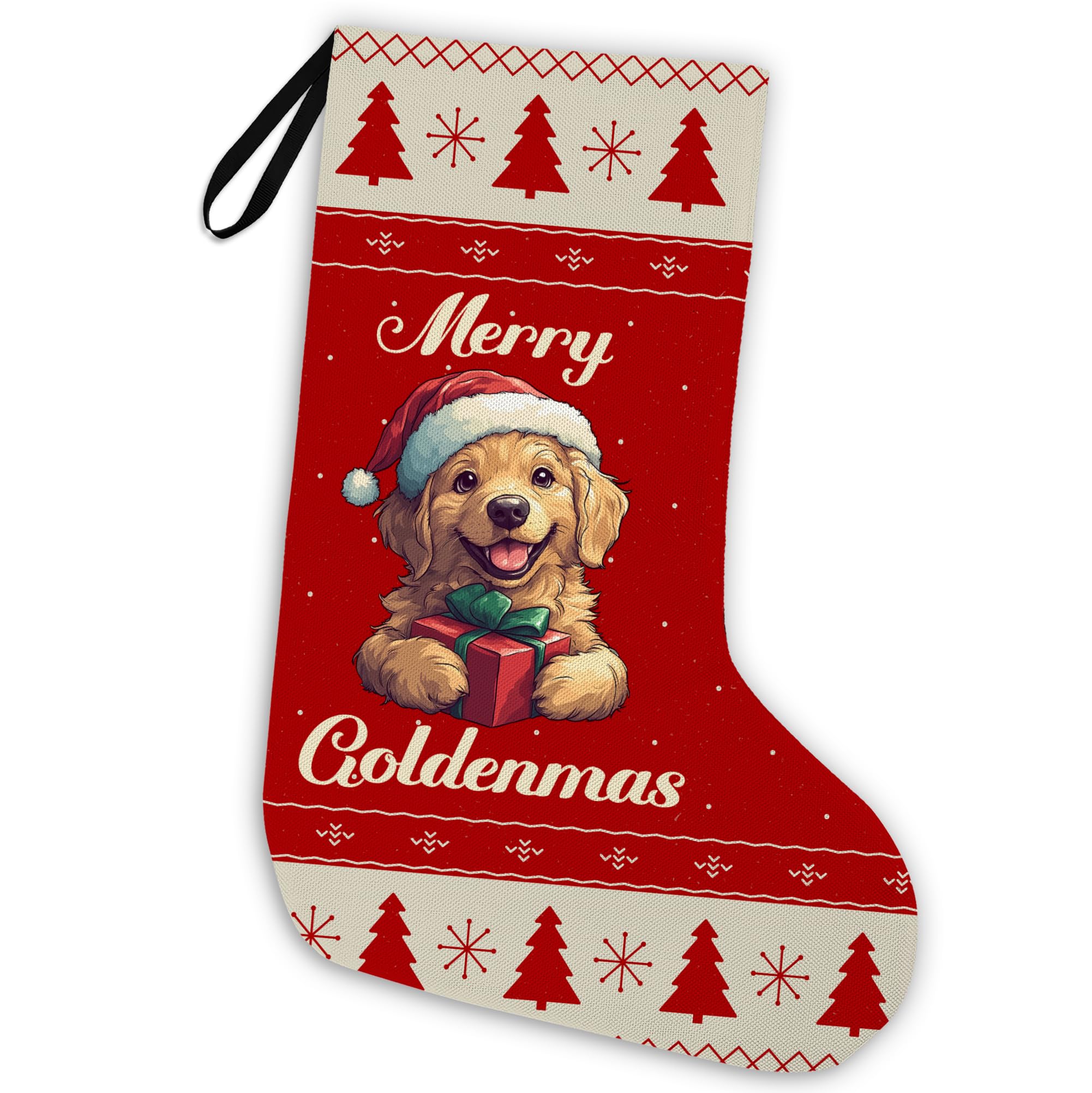 Amazon.com: KFXHANGD Red Dog Golden Retriever Christmas Stocking 18 ...