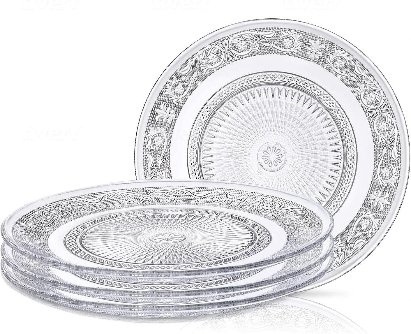 Buy HAPPY BORN Set of 6-7 inch Glass Plate Breakfast Plate Dessert ...