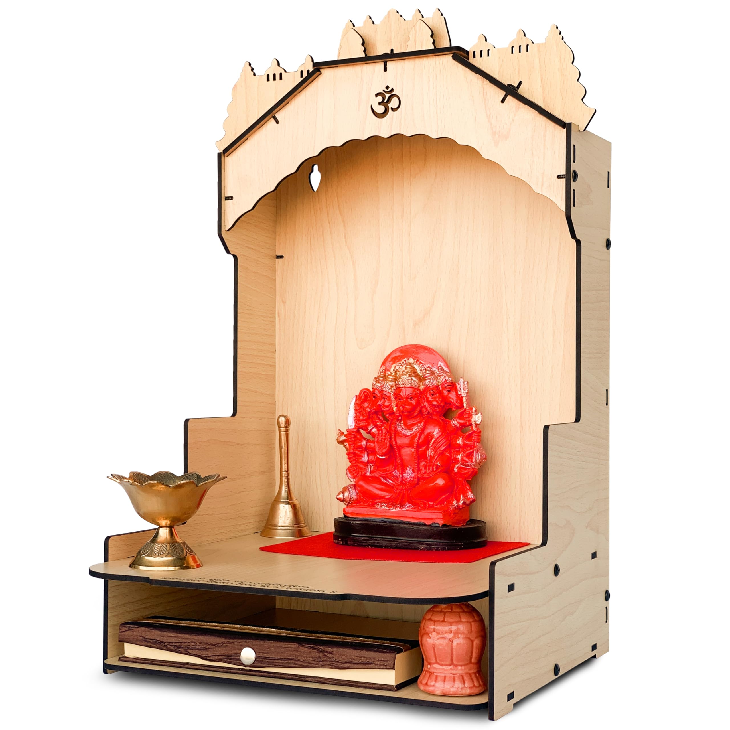 Townside® Moksha Temple Wooden Pooja Mandir for Home & Office, Puja ...