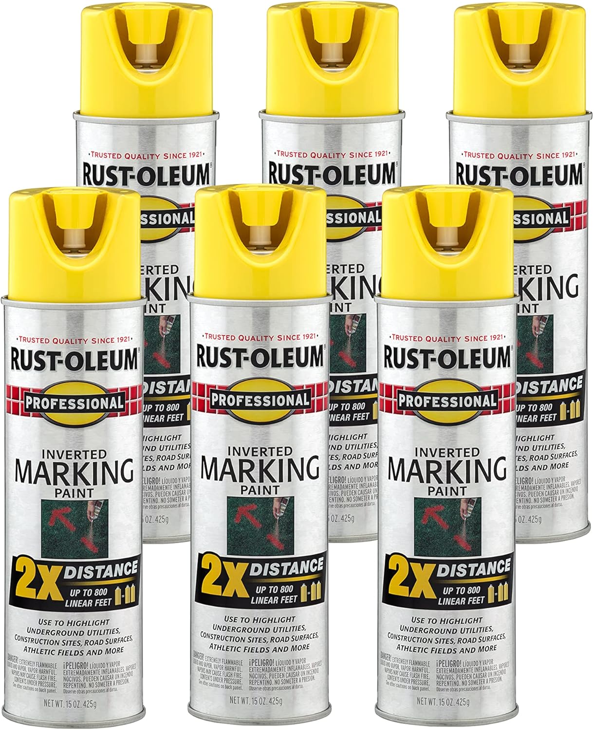 Rust-Oleum 266577-6PK Professional 2X Distance Inverted Marking Spray ...