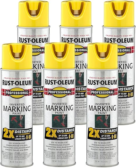 Rust-Oleum 266577-6PK Professional 2X Distance Inverted Marking Spray ...