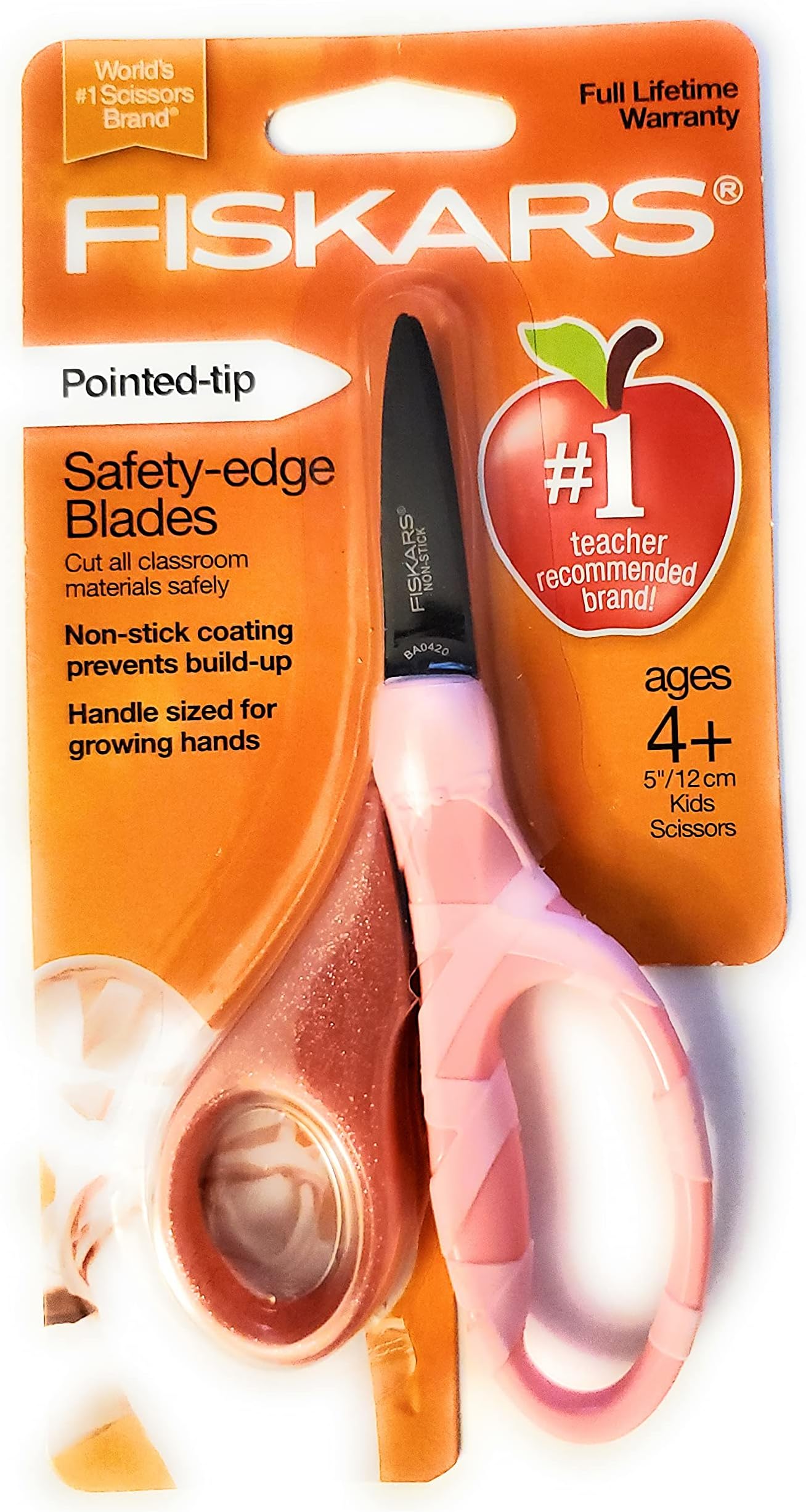 Amazon.com: Fiskars 5" SoftGrip Pointed-Tip Glitter Scissors for Kids ...