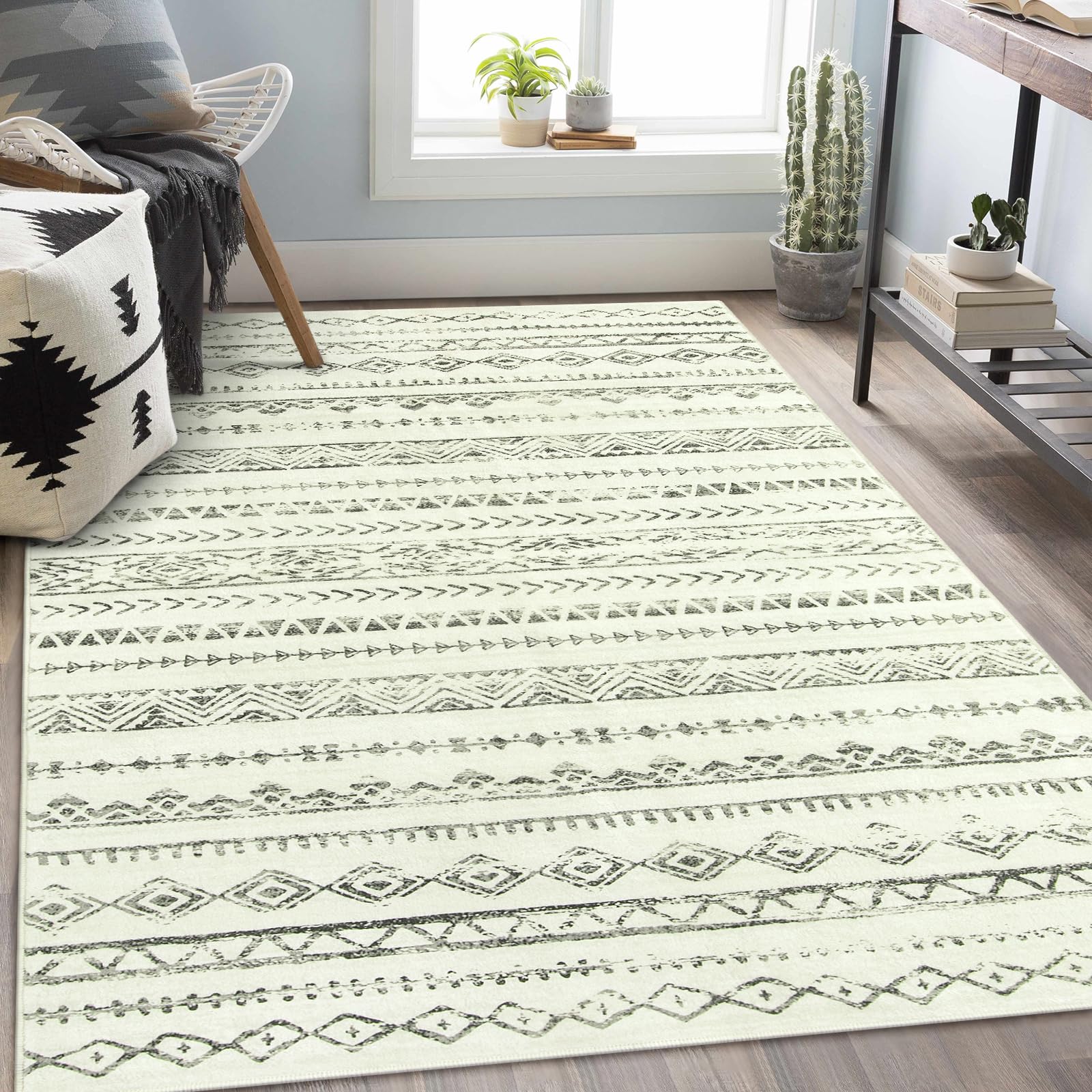 Lahome Area Rug Living Room Rugs, Machine Washable 5x7 Area Rugs ...