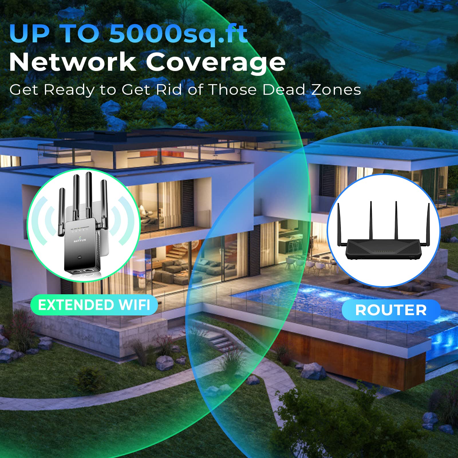 Snapklik.com : WiFi Extender Signal Booster For Home - 2023 Release Up To 9956 Sqft Coverage ...
