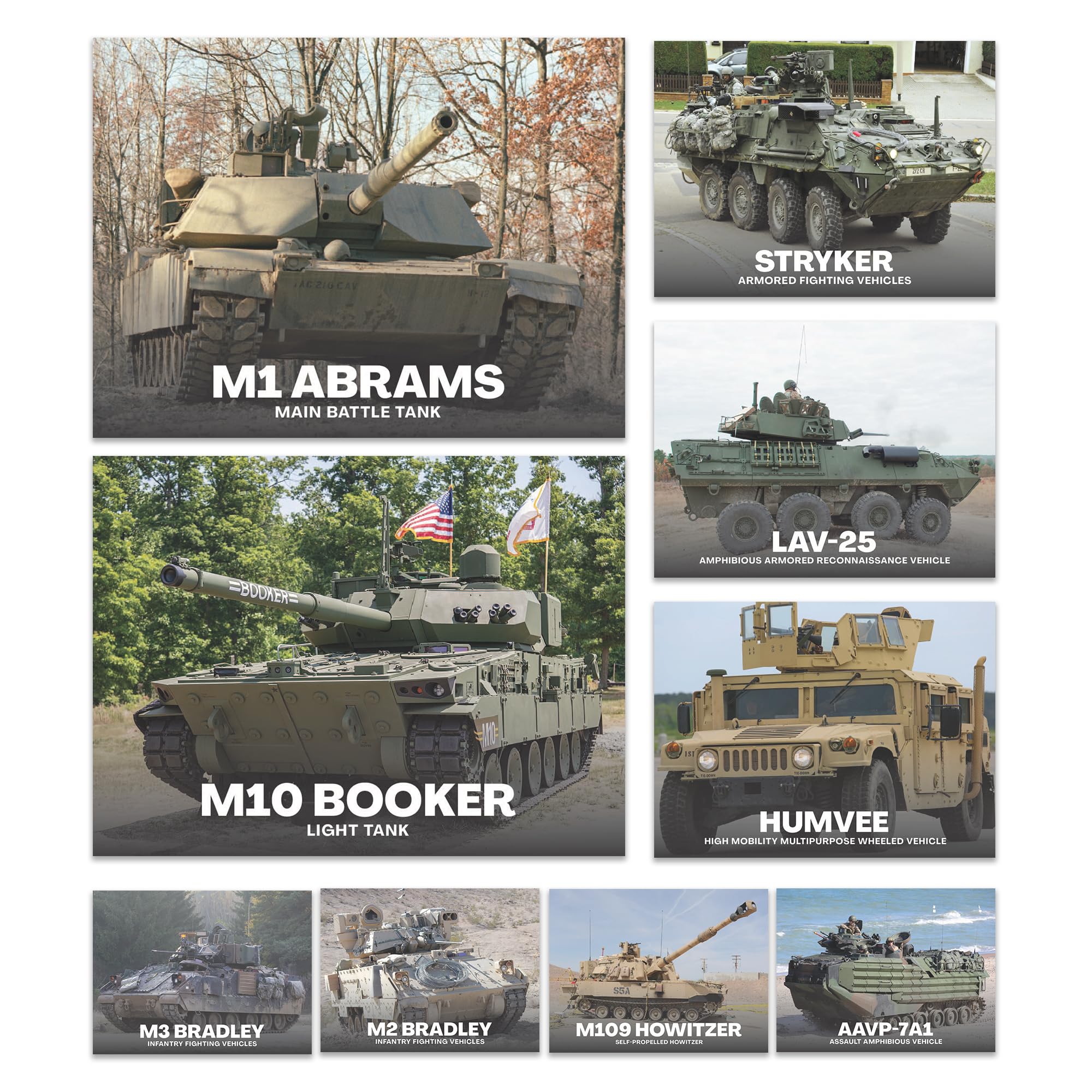 Amazon.com: Wallbuddy Military Tanks Wall Posters Set of 9 | Unframed ...