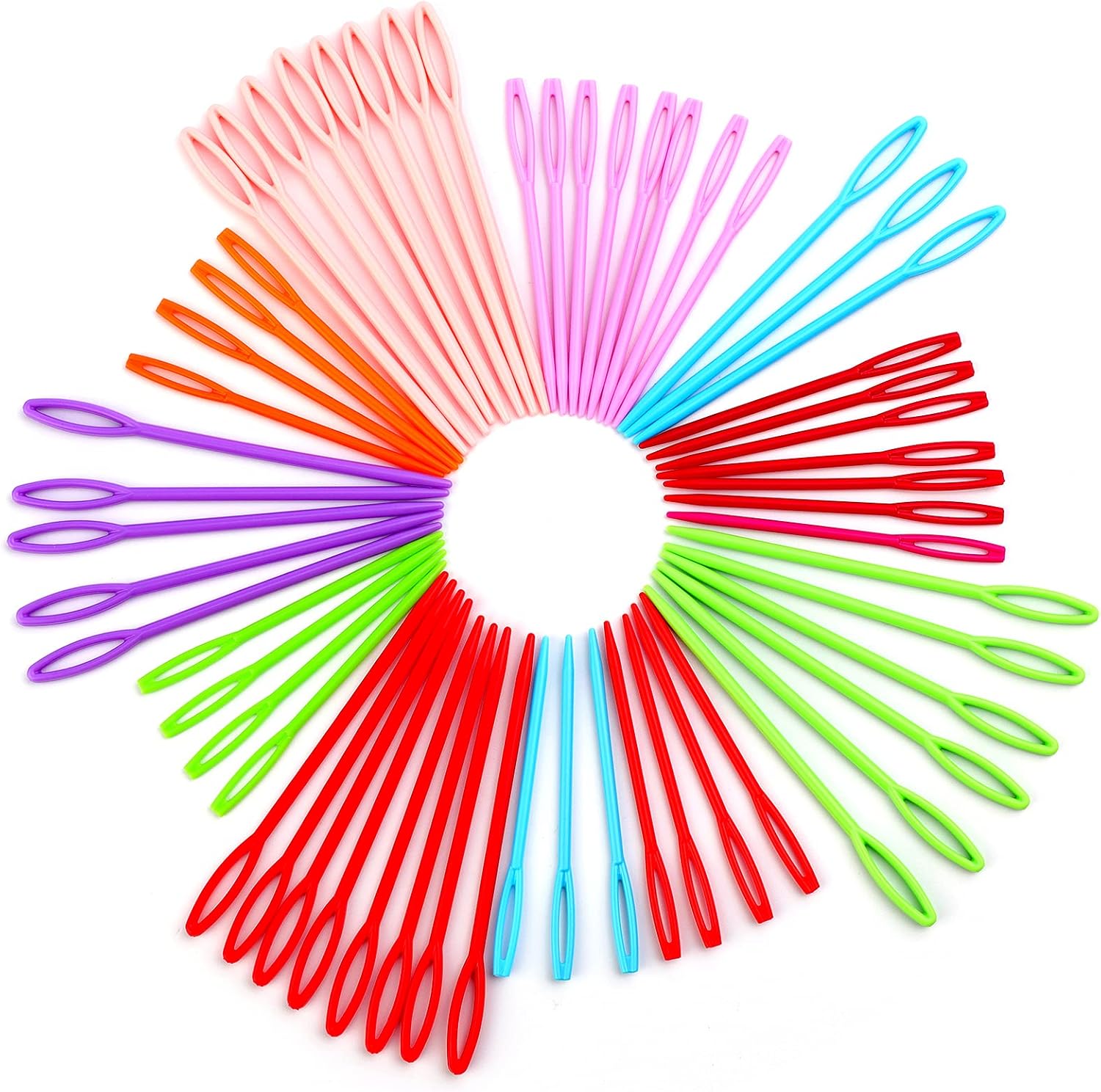 60 Pcs Large Eye Plastic Needles, 2 Sizes Yarn Needle, Plastic Sewing ...