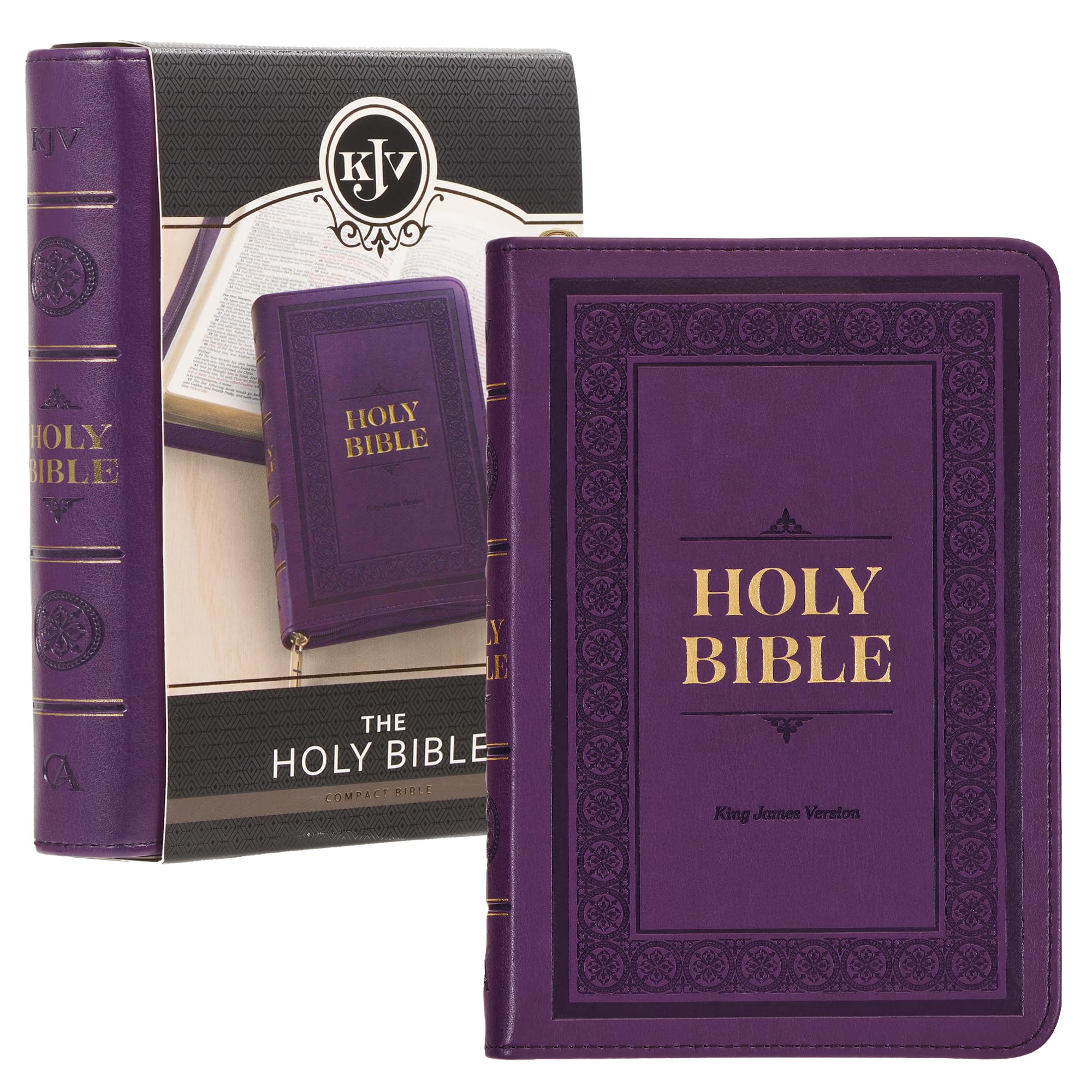 KJV Holy Bible, Compact Faux Leather Red Letter Edition Ribbon Marker ...