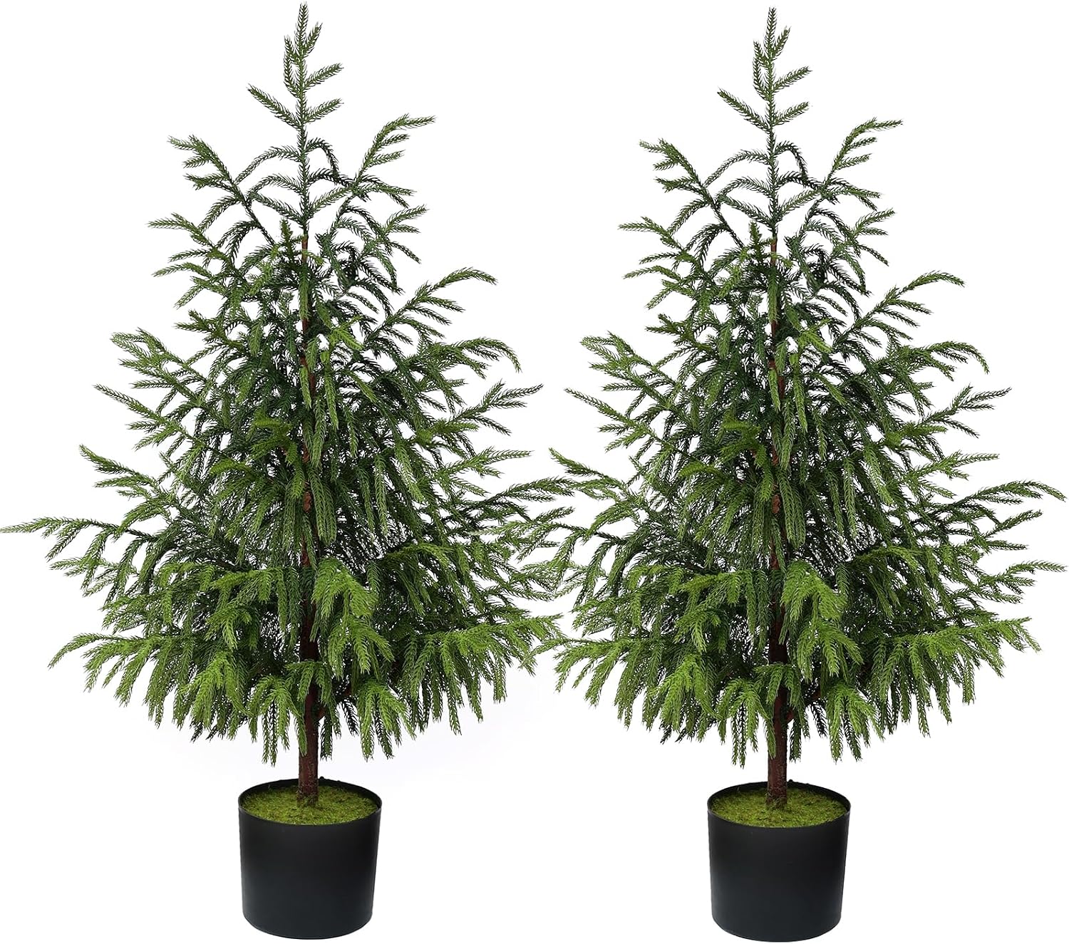 Amazon.com: FOTEEWL 3FT Real Touch Norfolk Pine Topiary Trees for Front ...