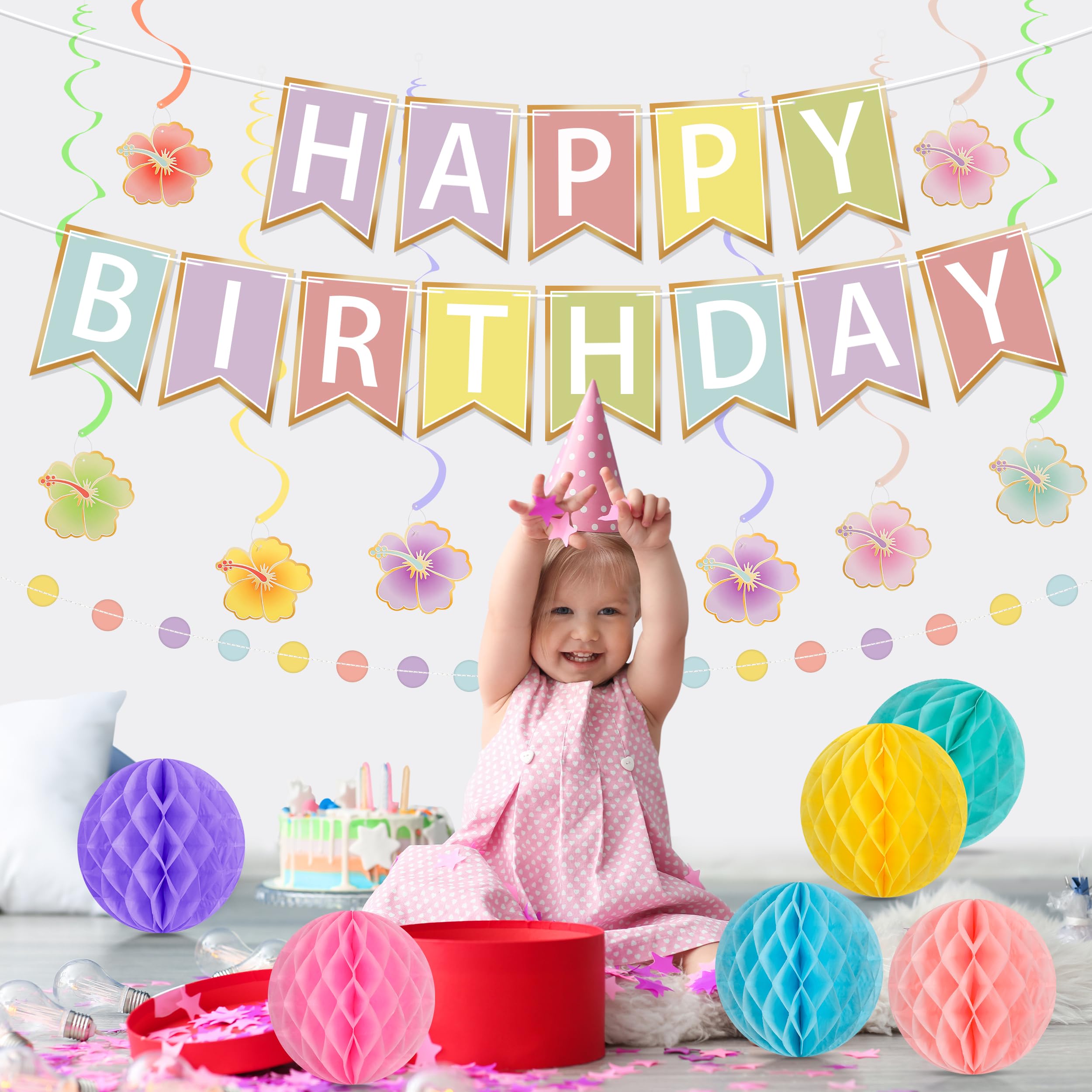 Snapklik.com : Crosize Macarons Happy Birthday Decorations Kit For ...