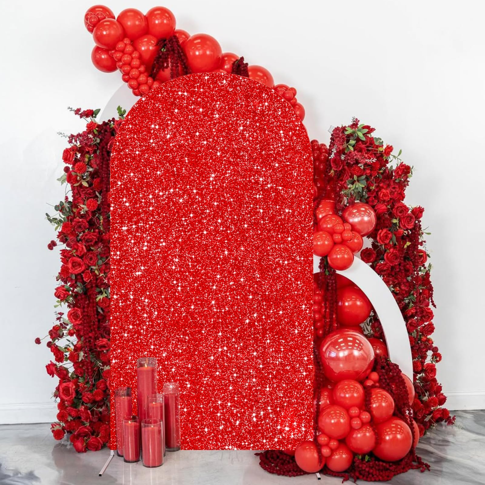 Amazon.com : Sequin Arch Backdrop Cover 6.6Ft Wedding Red Arch Cover ...