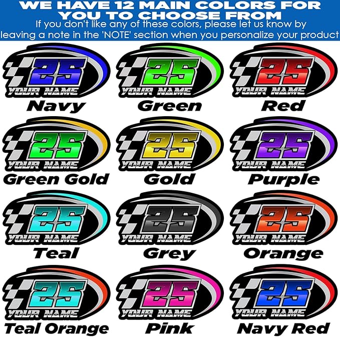Amazon.com - Personalized Custom Racing Number with Name - Waterproof ...