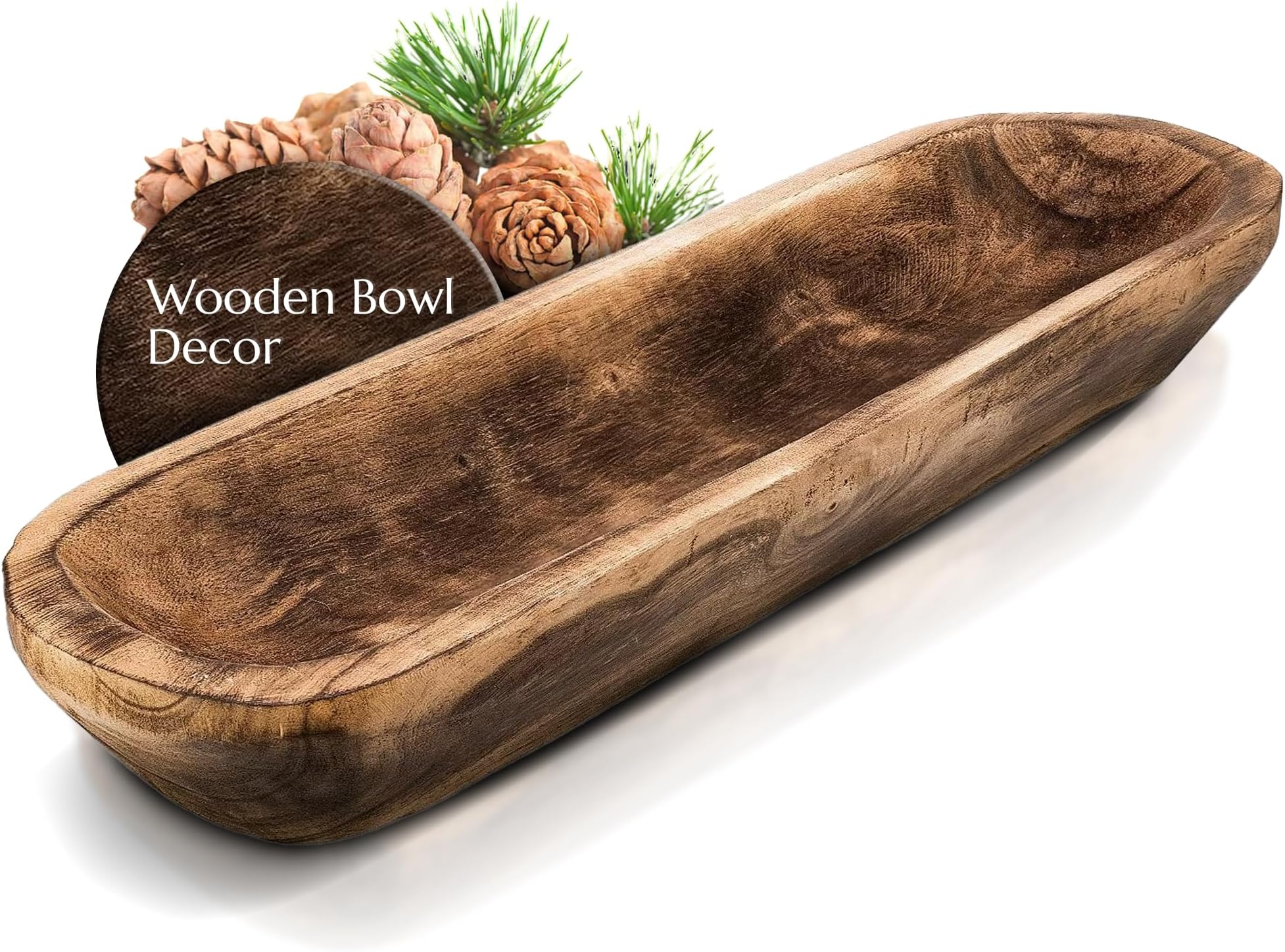 Amazon.com: Creekview Home Emporium Dough Bowl for Decor - 30 Inch Long ...