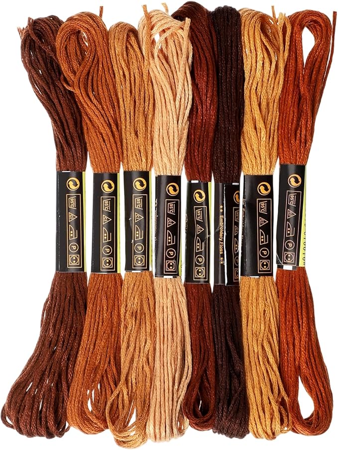 Amazon.com: 8 PCS Brown Embroidery Floss Thread Variegated Floss ...