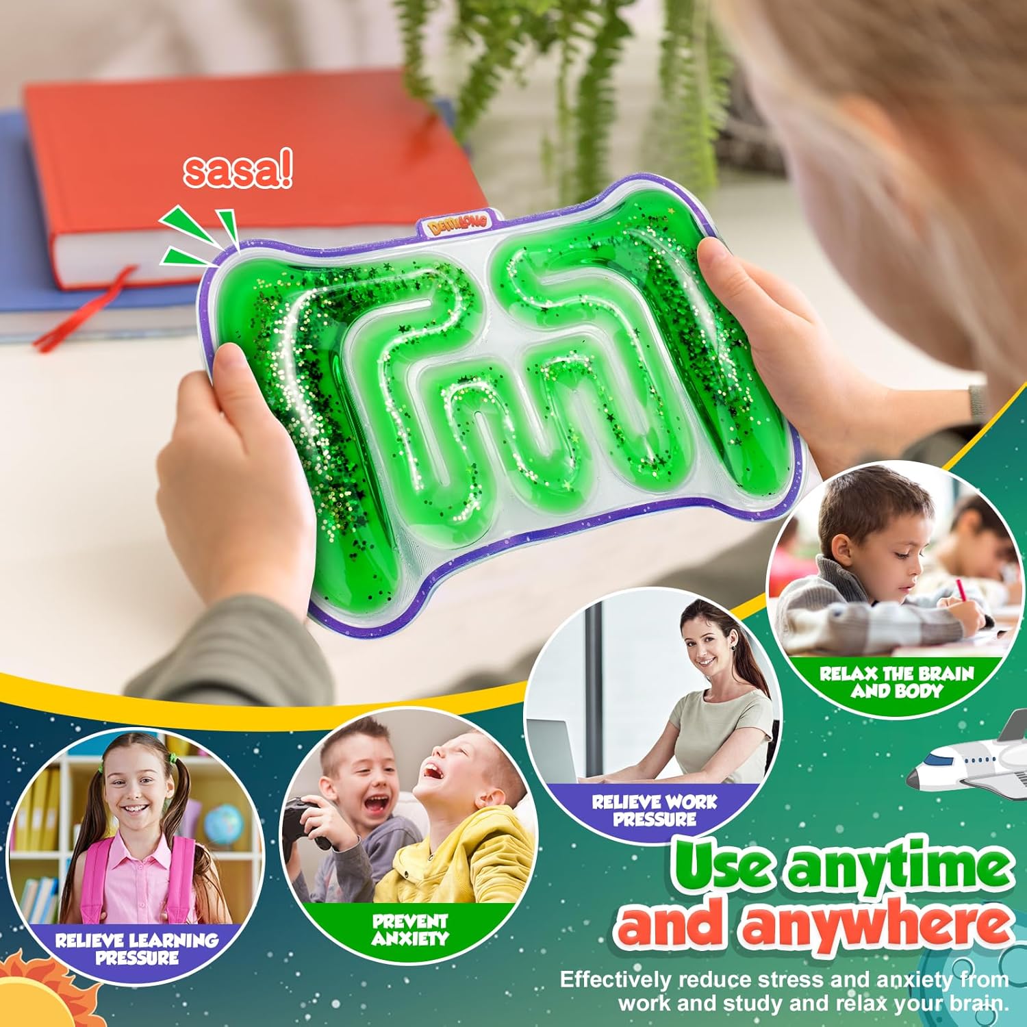 Fidget Toy Sensory Tube for Kids - Green Goo Filled Nepal | Ubuy