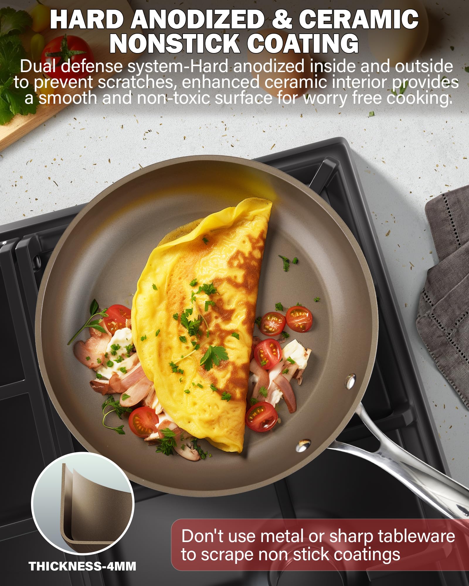 Snapklik.com : Cooks Standard Frying Pan Hard Anodized Ceramic Nonstick ...