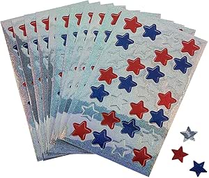 Amazon.com: Patriotic Shining Star Stickers - 25 Sheets : Toys & Games