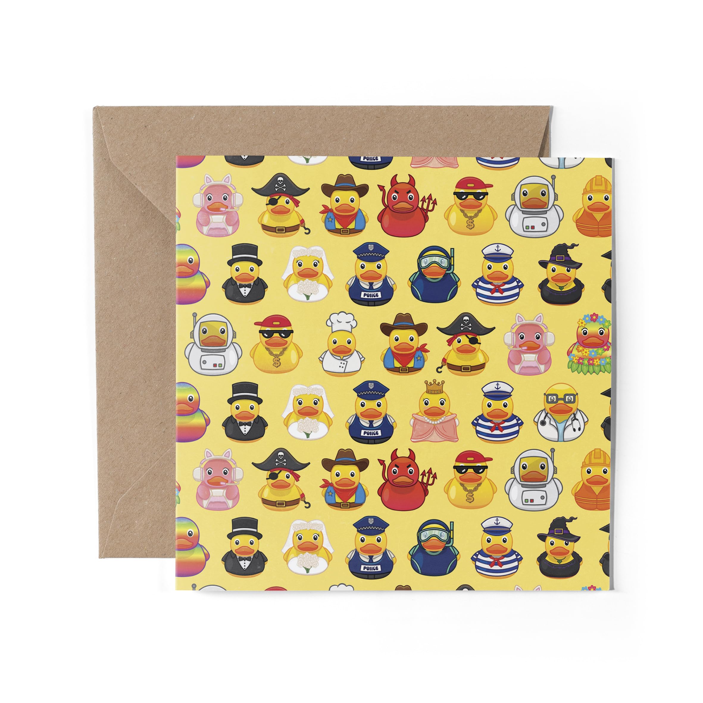 1 x Rubber Ducks Greeting Card - Toys Jobs Kids Bath Duckies Cute Duck ...