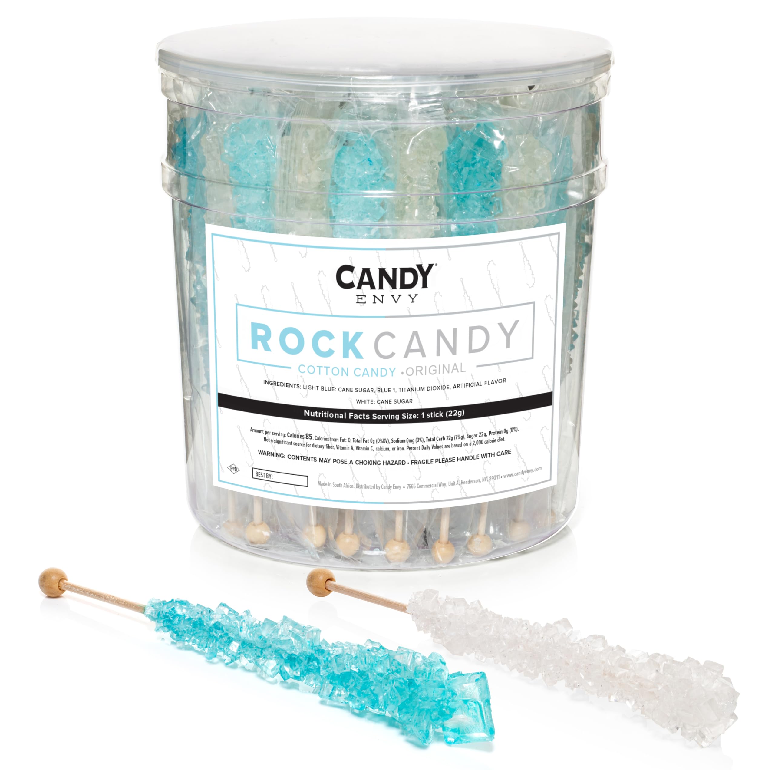 Amazon.com : Candy Envy - Light Blue and White Rock Candy Sugar Sticks ...