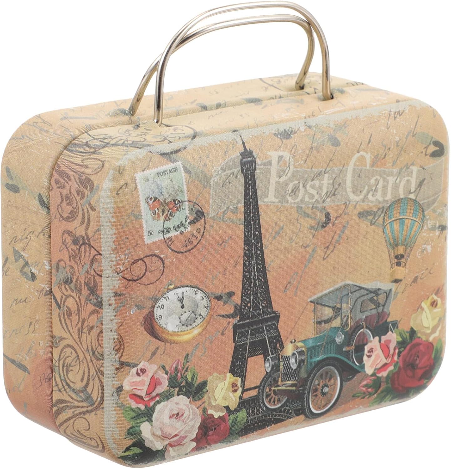 Amazon.com: HOMSFOU Vintage Mini Suitcase Boxes Candy Box Tin Plate Box ...