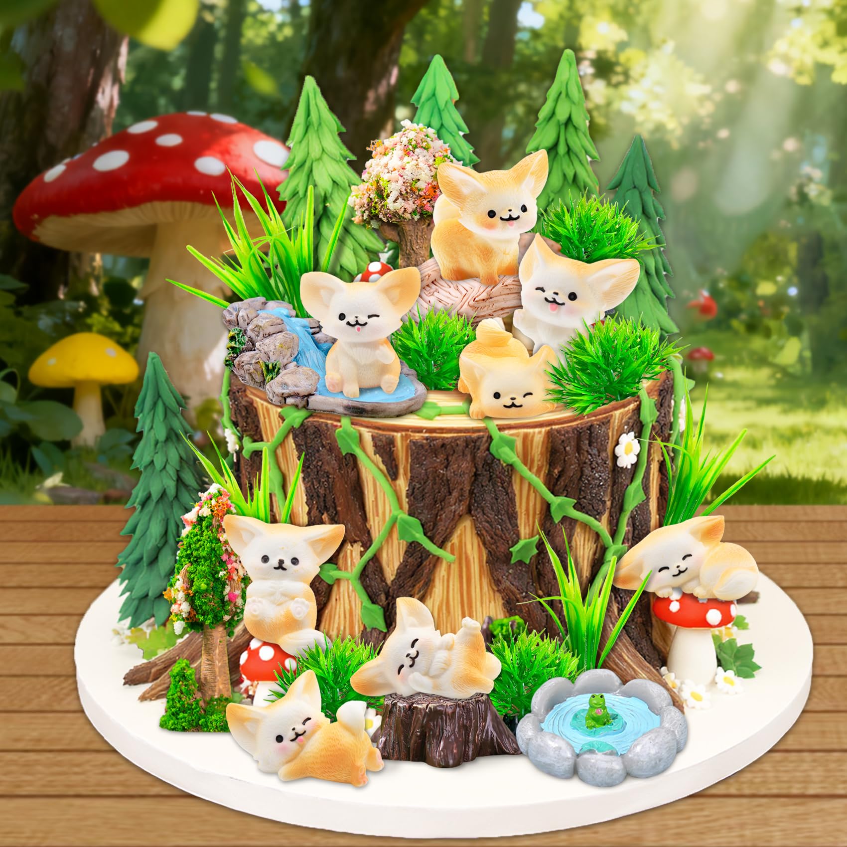 Snapklik.com : 24Pcs Fox Cake Topper Fox Cake Decorations Woodland ...