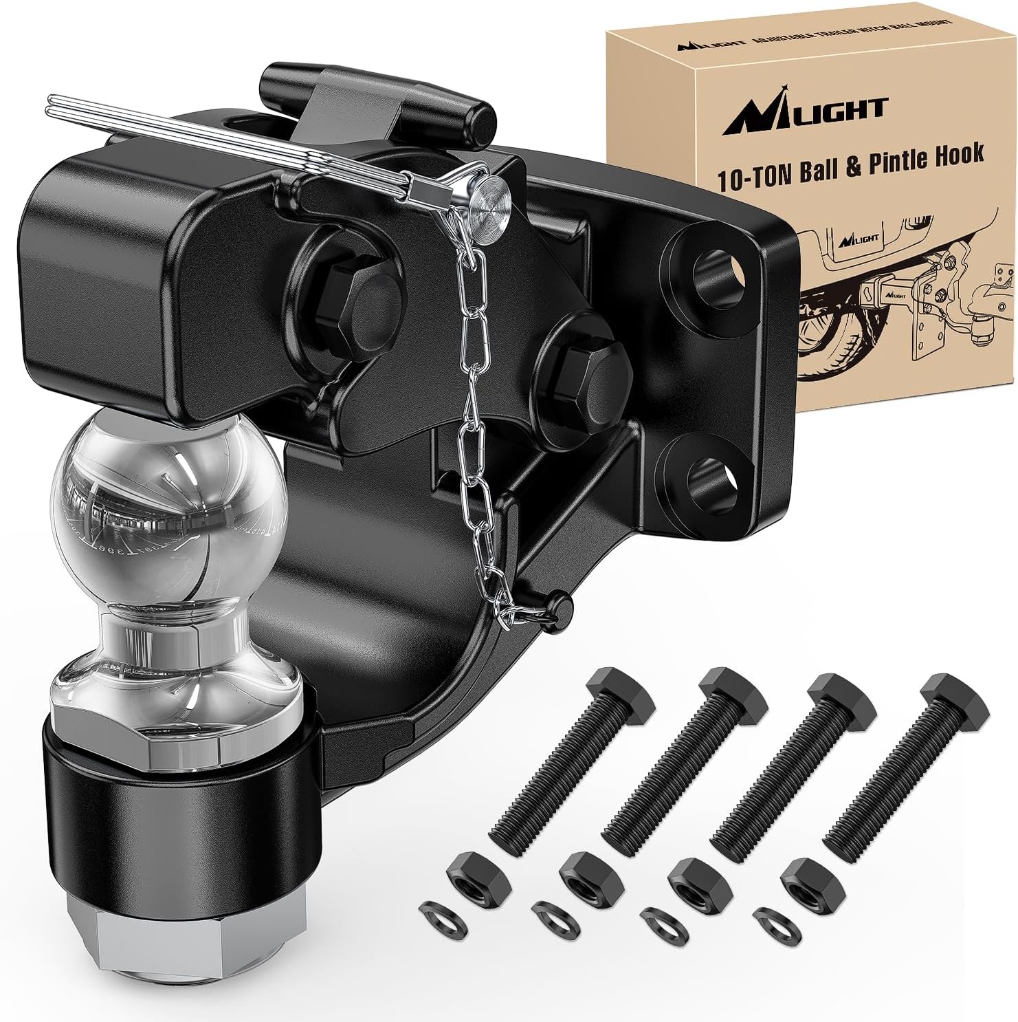 Amazon.com: TOPTOW 64289 Pintle Hitch Receiver Bolt-on Pintle Hook ...