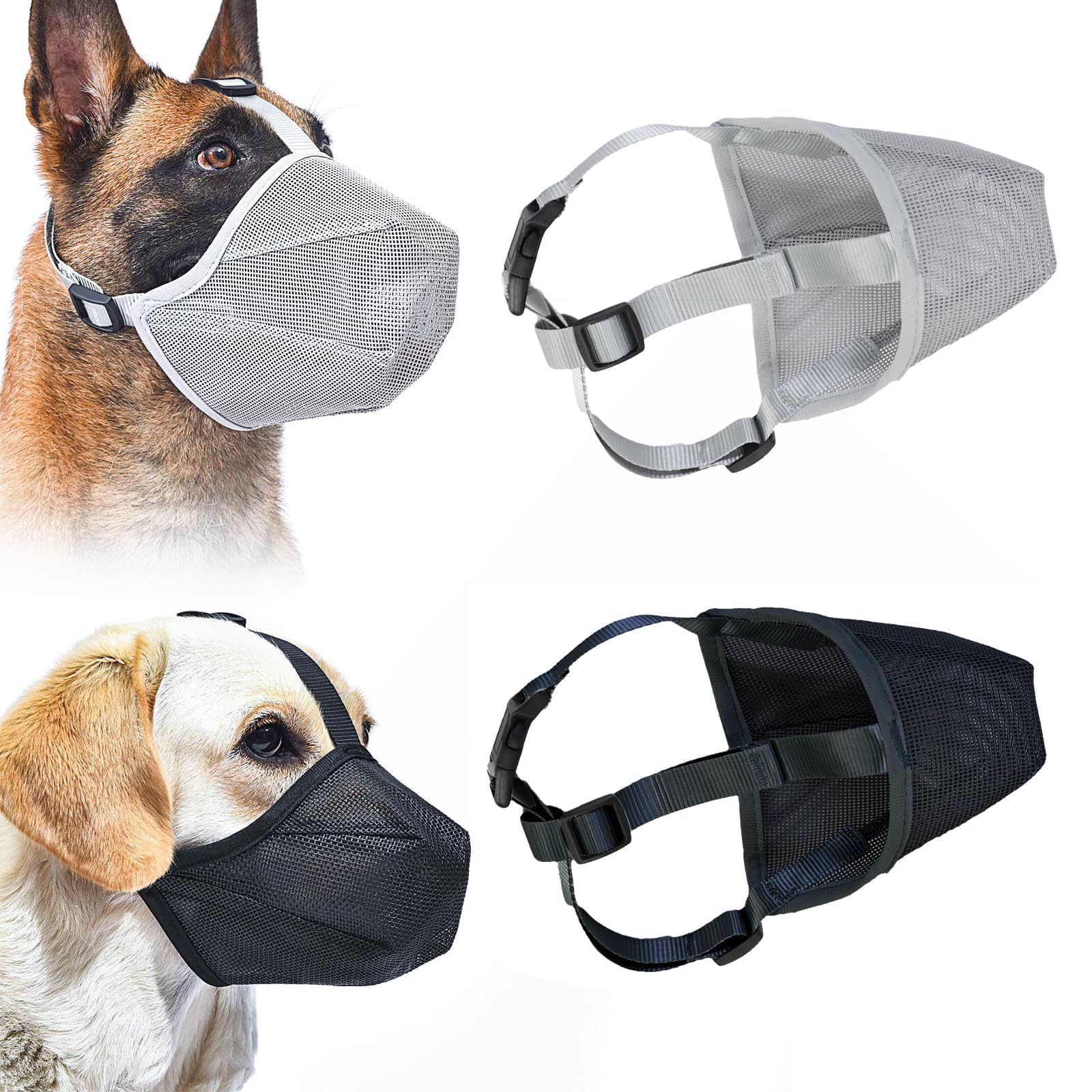 Amazon.com : Dog Muzzle for Small Medium Large Dogs,Mesh Soft Muzzle ...