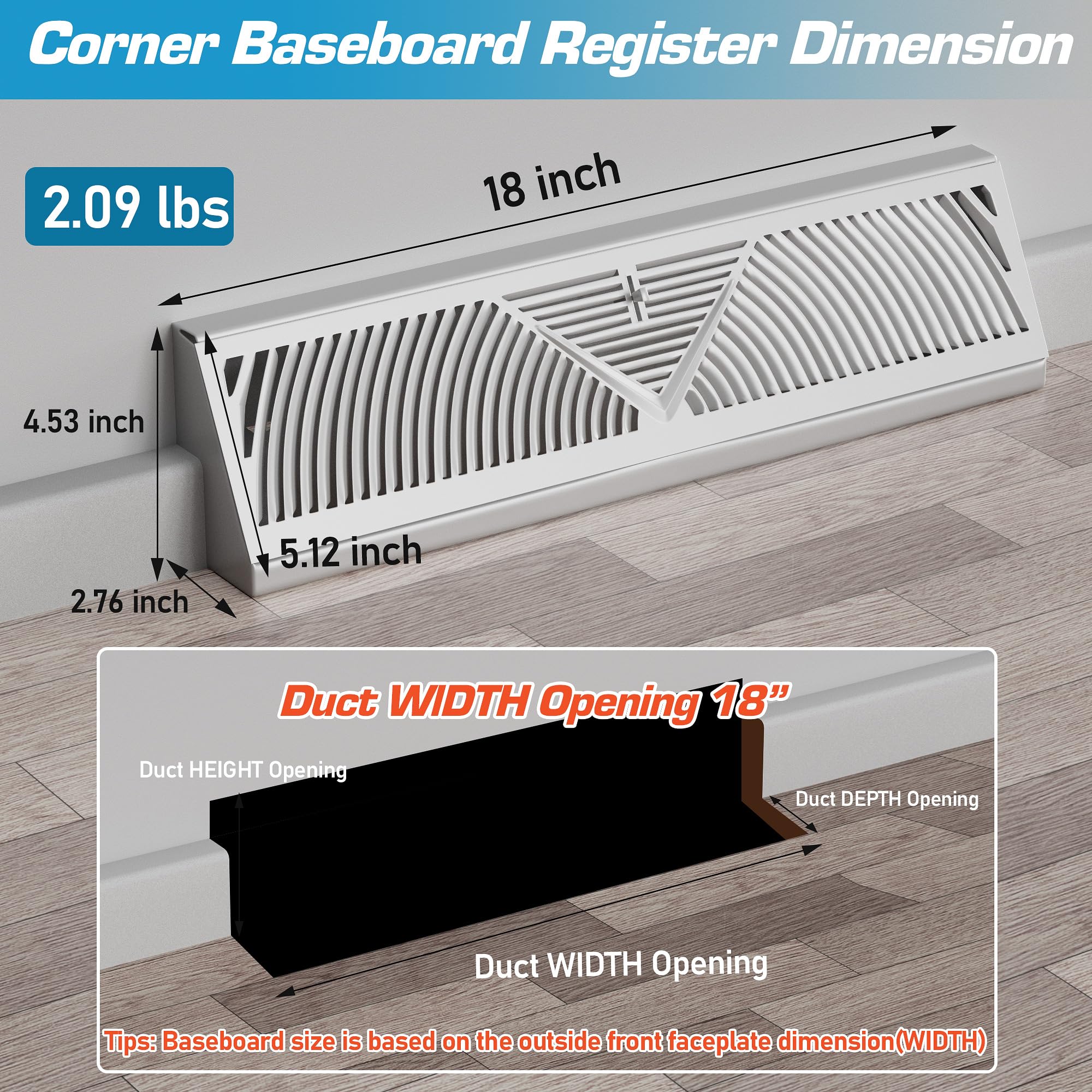 12 Inch Baseboard Registers