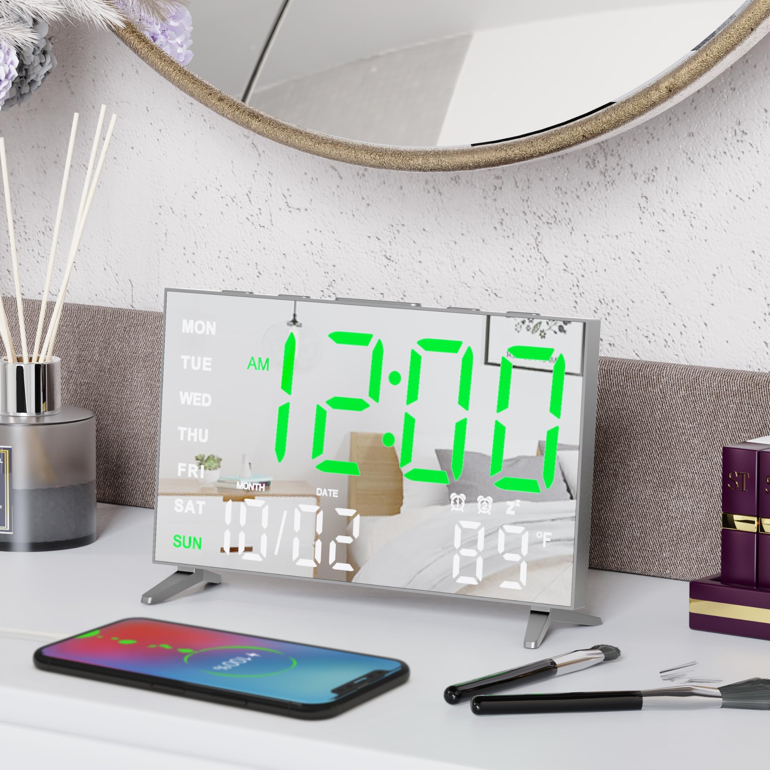 Amazon.com: MEISHIDA Alarm Clocks for Bedrooms, Small Digital Clock ...