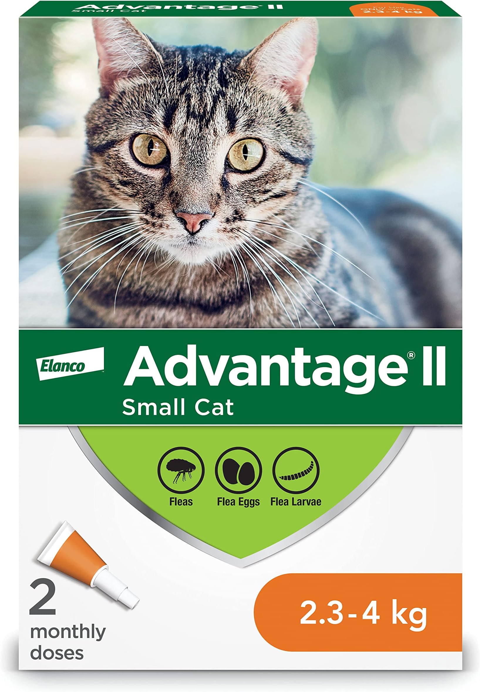 Advantage II Flea Treatment for Small Cats weighing between 2.3 kg to 4 ...