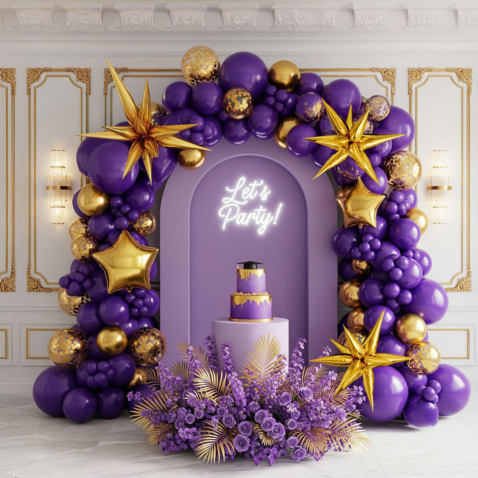 Purple And Gold Celebration Purple Balloon Inspiration Quality Cake