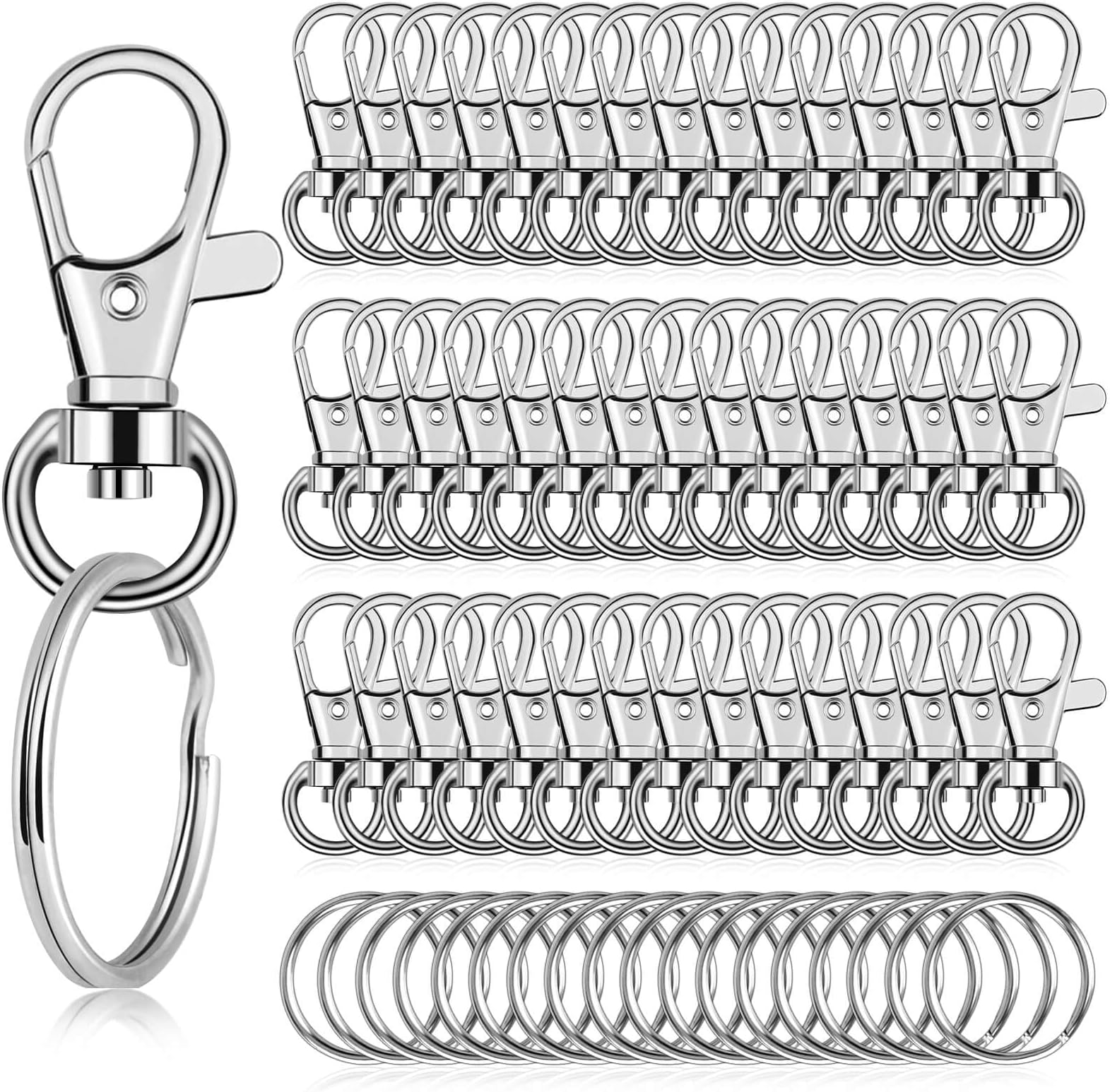 Amazon.com: LEOBRO 160PCS Keychain Clips and Key Chain Rings, 80PCS ...