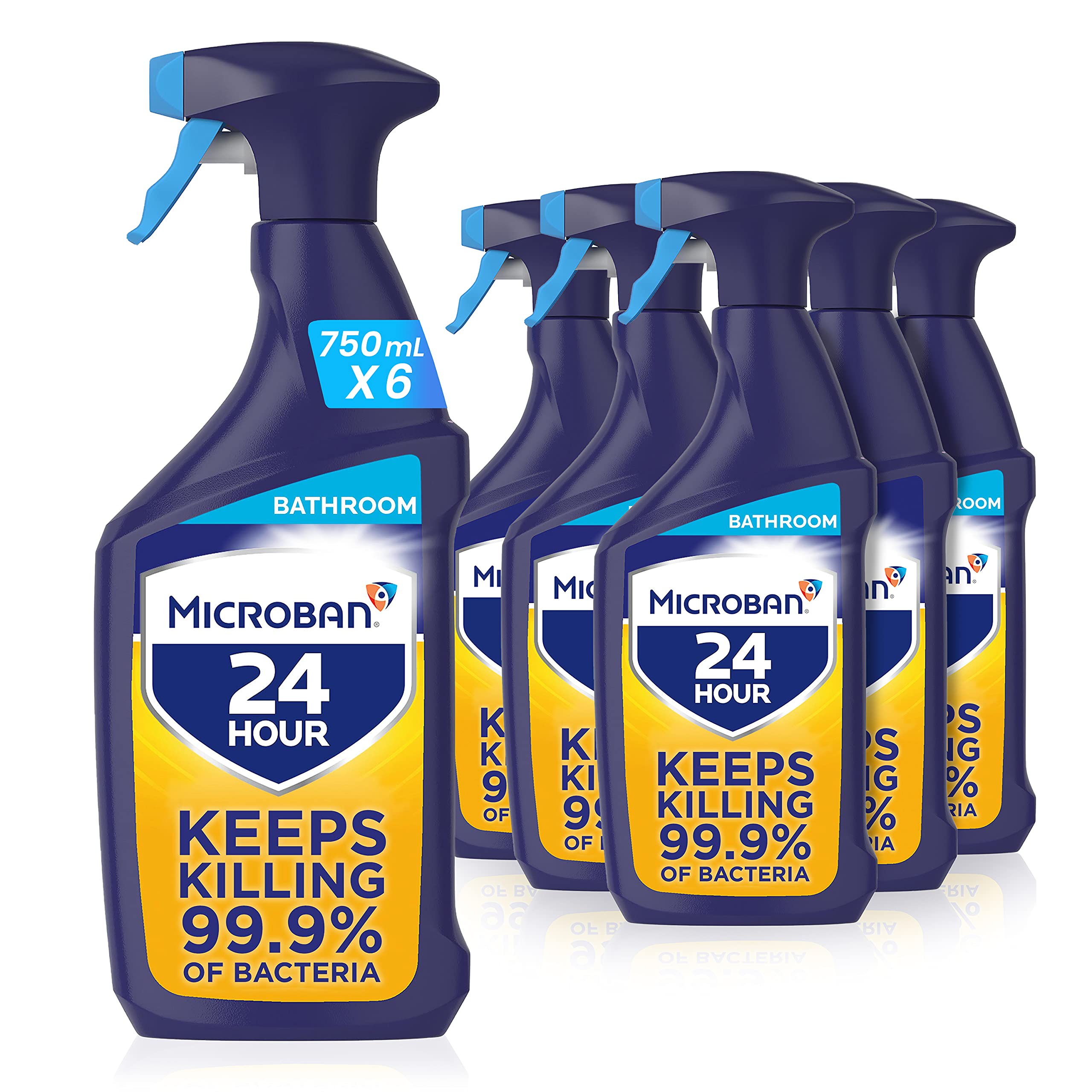 Microban 24 Antibacterial Bathroom Surface Cleaner Spray, Citrus, 4.5 ...