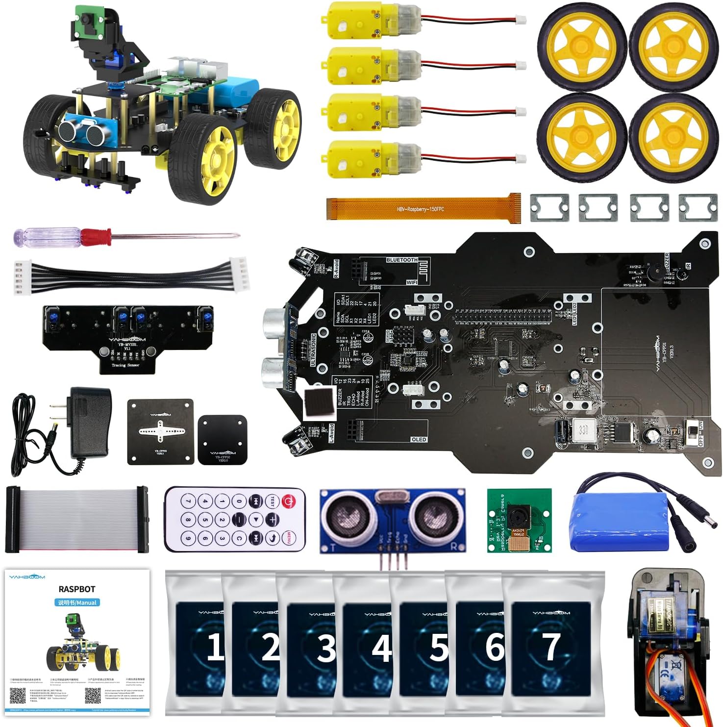 Yahboom Robot Car Kit Raspbot Smart Robotic for Raspberry Pi5 DIY ...