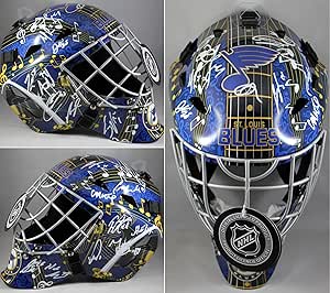 Amazon.com: Blues 2022-2023 Team Signed Full-Size St. Louis Goalie Mask ...