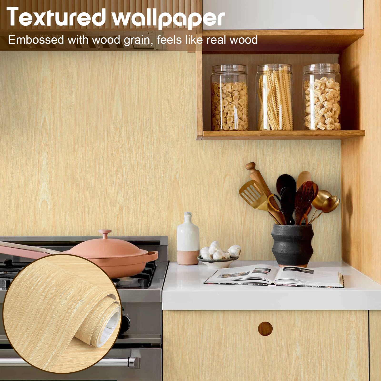 Snapklik.com : Wood Grain Contact Paper Light Natural Wood Wallpaper ...