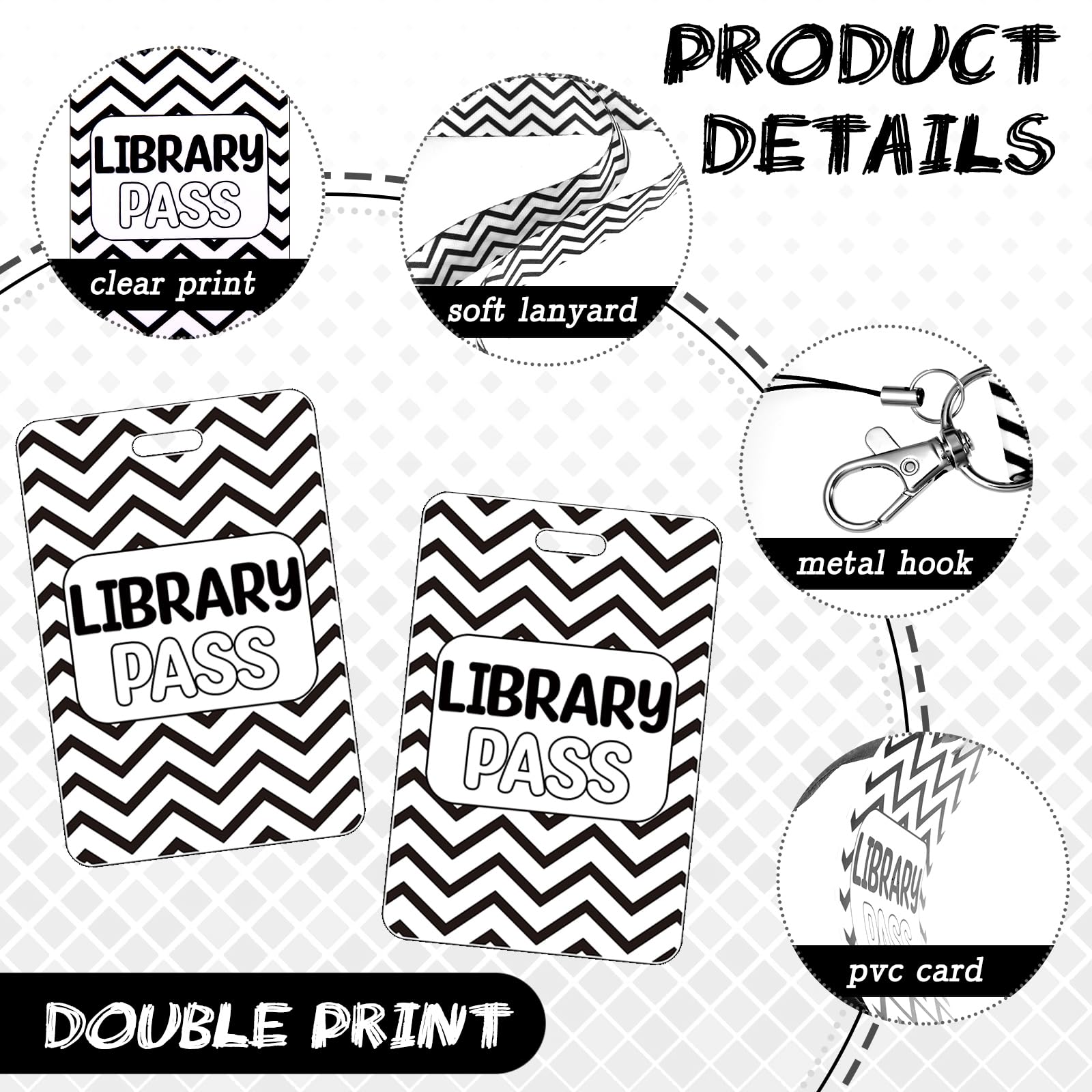 Snapklik.com : Teling 8 Sets Hall Pass Lanyards And School Passes Set ...