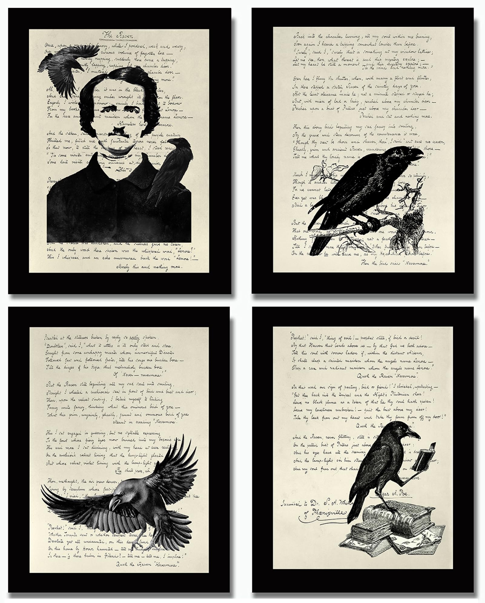 Snapklik.com : Edgar Allan Poe Collection Of 4 UNFRAMED