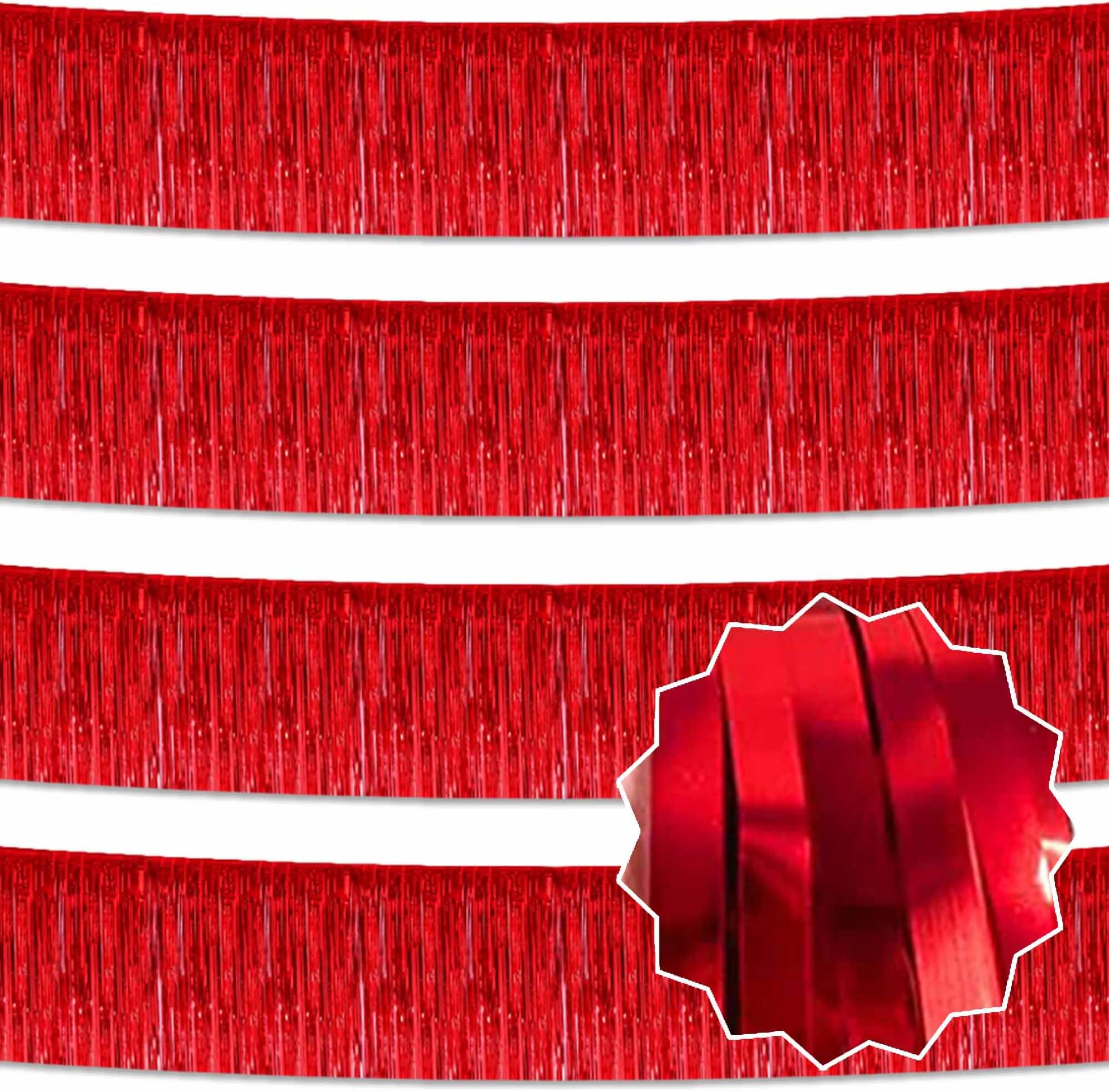 Amazon.com: 6 Pack 10 Feet Red Foil Fringe Garland Metallic Tinsel ...