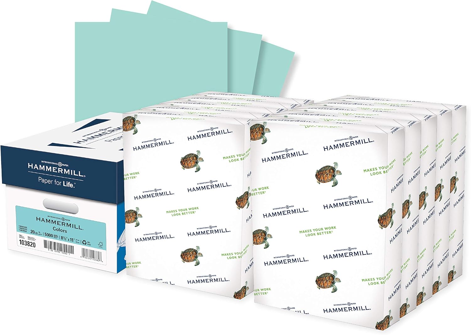 Amazon.com : Hammermill Colored Paper, 20 lb Turquoise Printer Paper, 8 ...